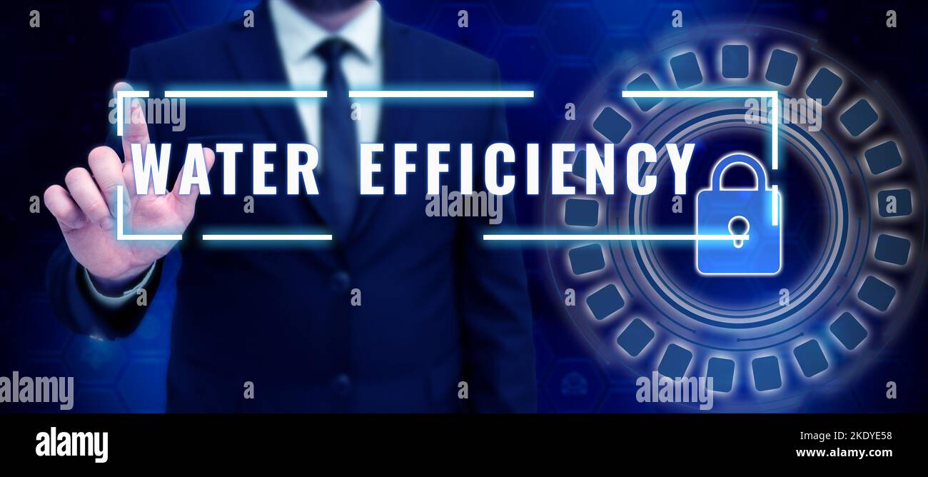 Text sign showing Water Efficiency, Business showcase reduce water ...