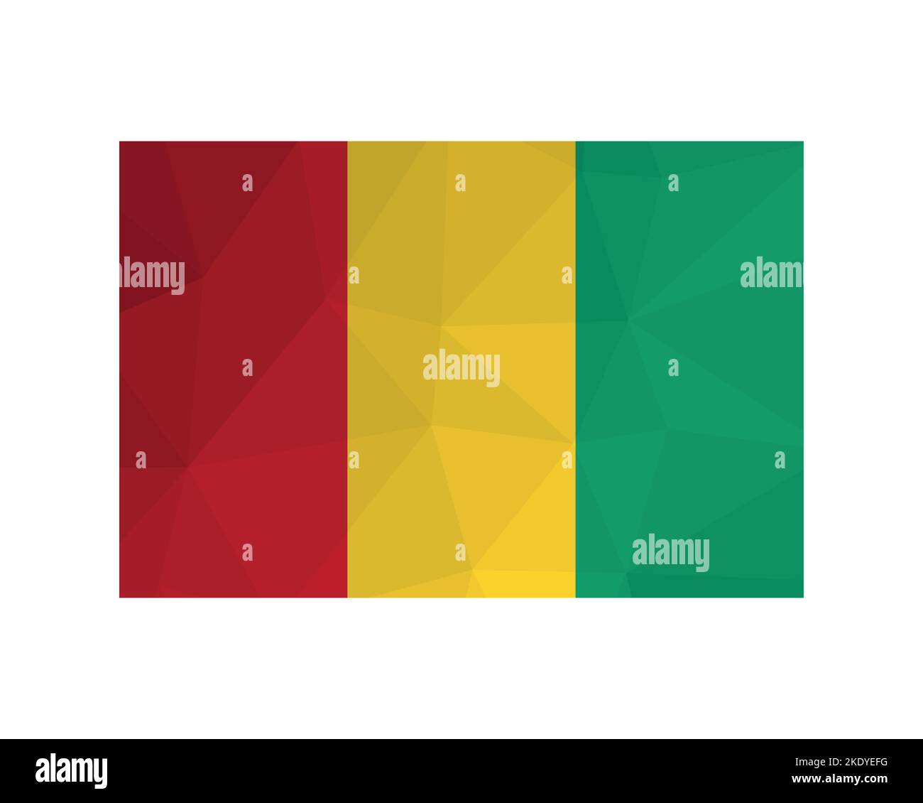 Vector illustration. Official ensign of Guinea. National flag with red ...