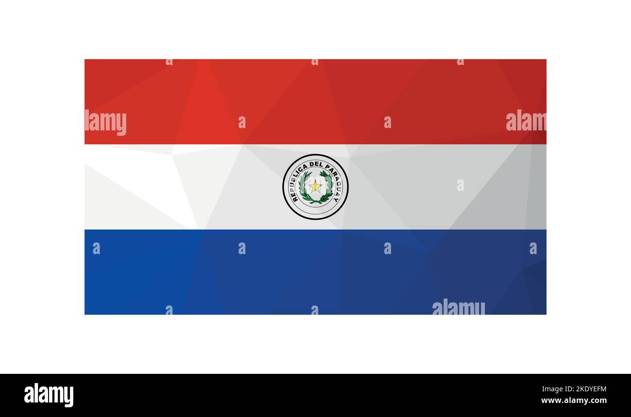 Vector illustration. Official symbol of Paraguay. National flag with ...