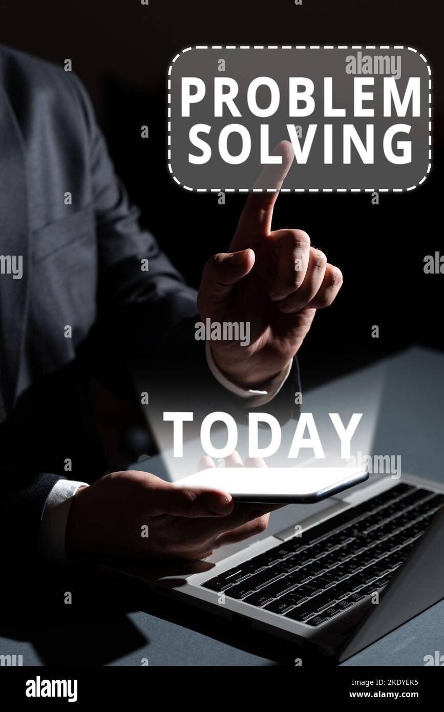 Text sign showing Problem Solving, Concept meaning having a good capability of finding a ...
