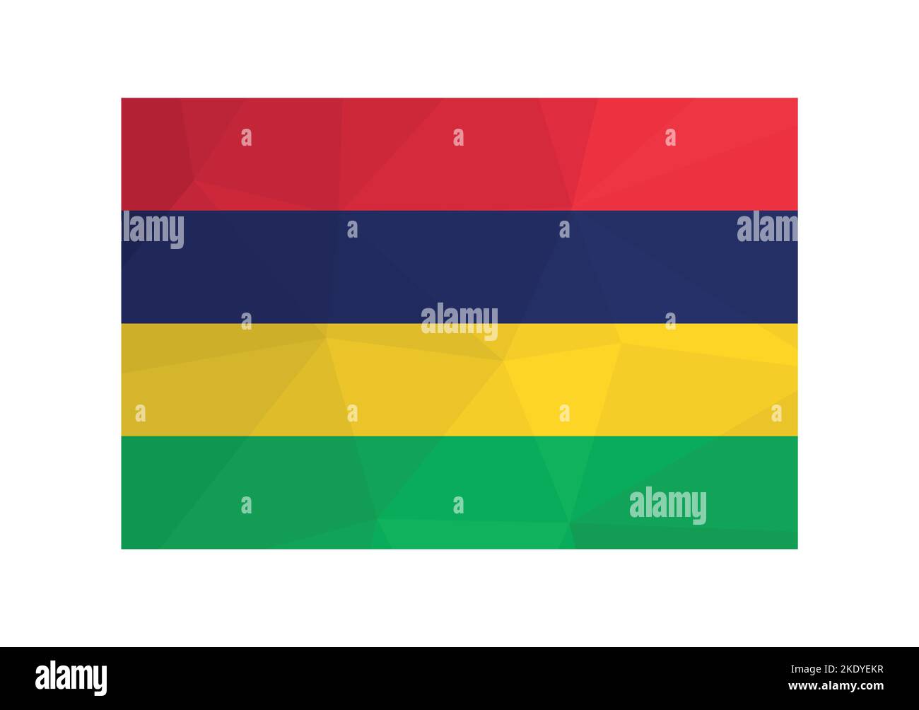 Vector illustration. Official ensign of Mauritius. National flag with ...