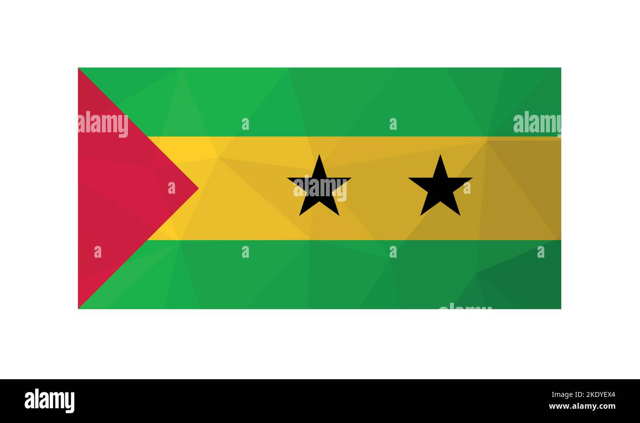 Vector illustration. Official ensign of Sao Tome and Principe. National ...