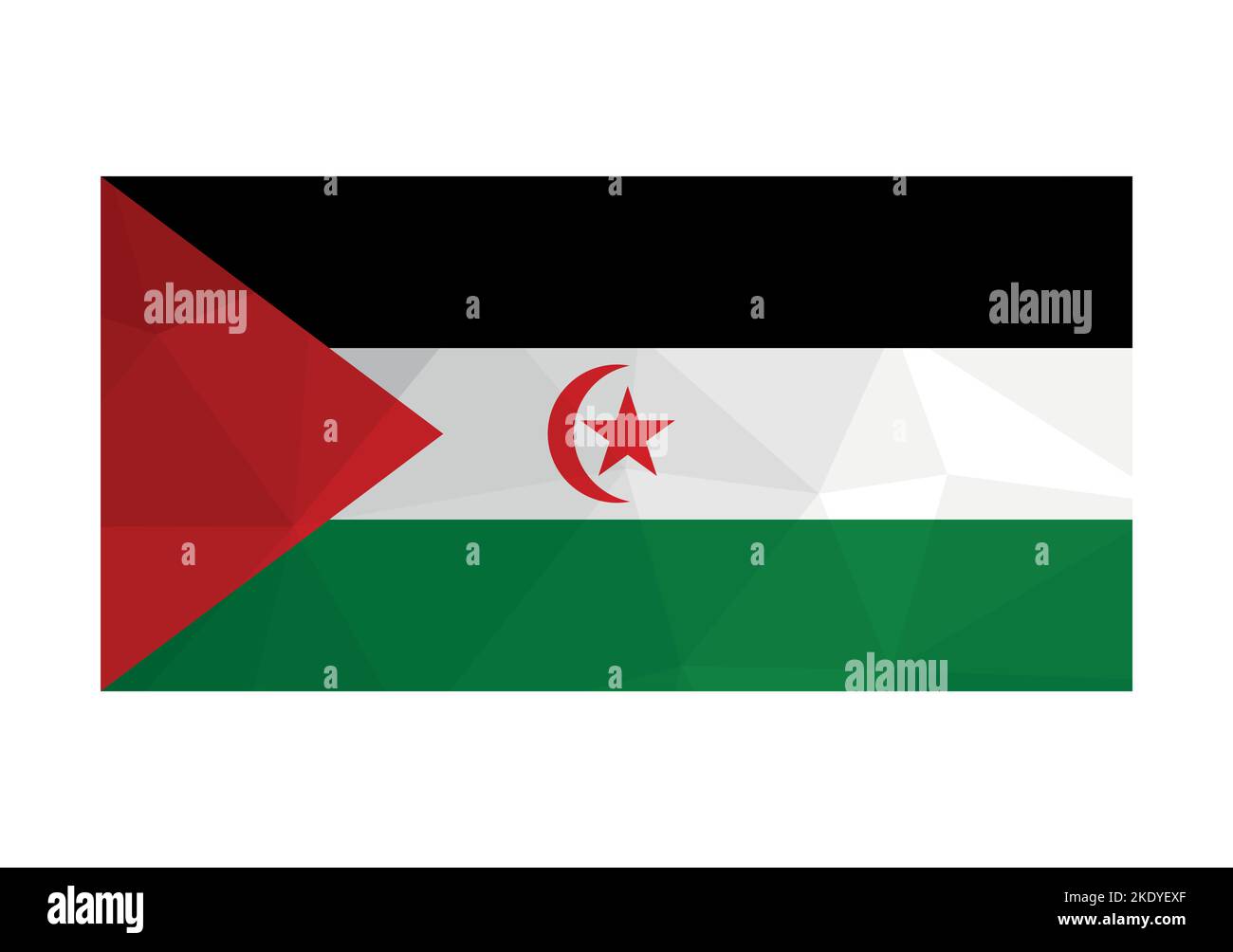 Vector illustration. Official ensign of Sahrawi Arab Democratic ...