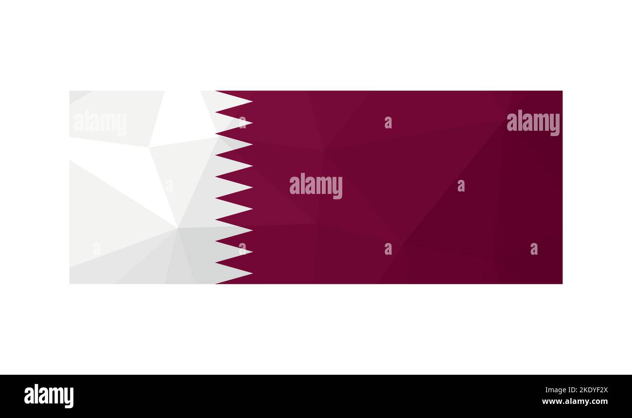Vector illustration. Official symbol of Qatar. National flag in red and ...