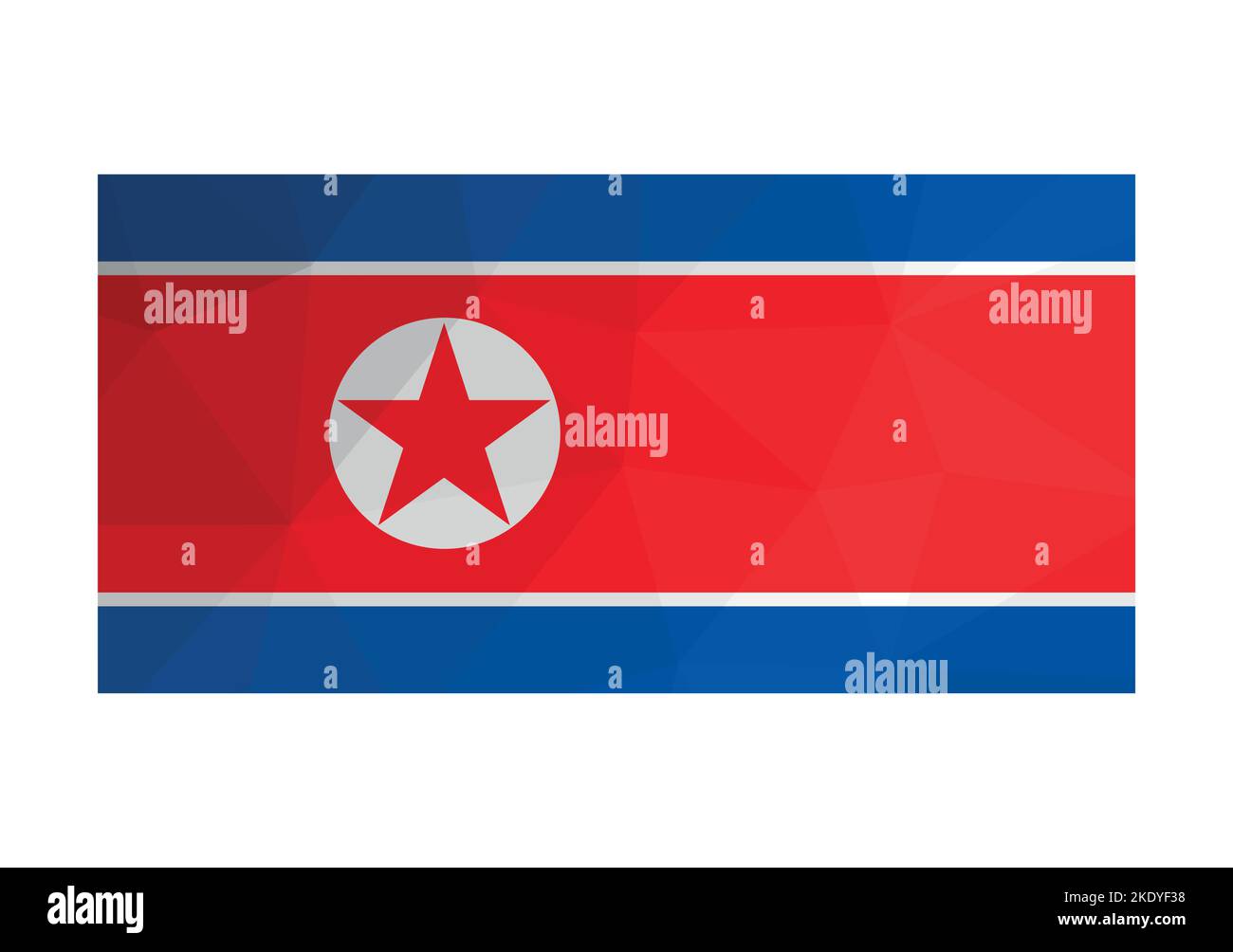 Vector illustration. Official ensign of North Korea. National flag with ...