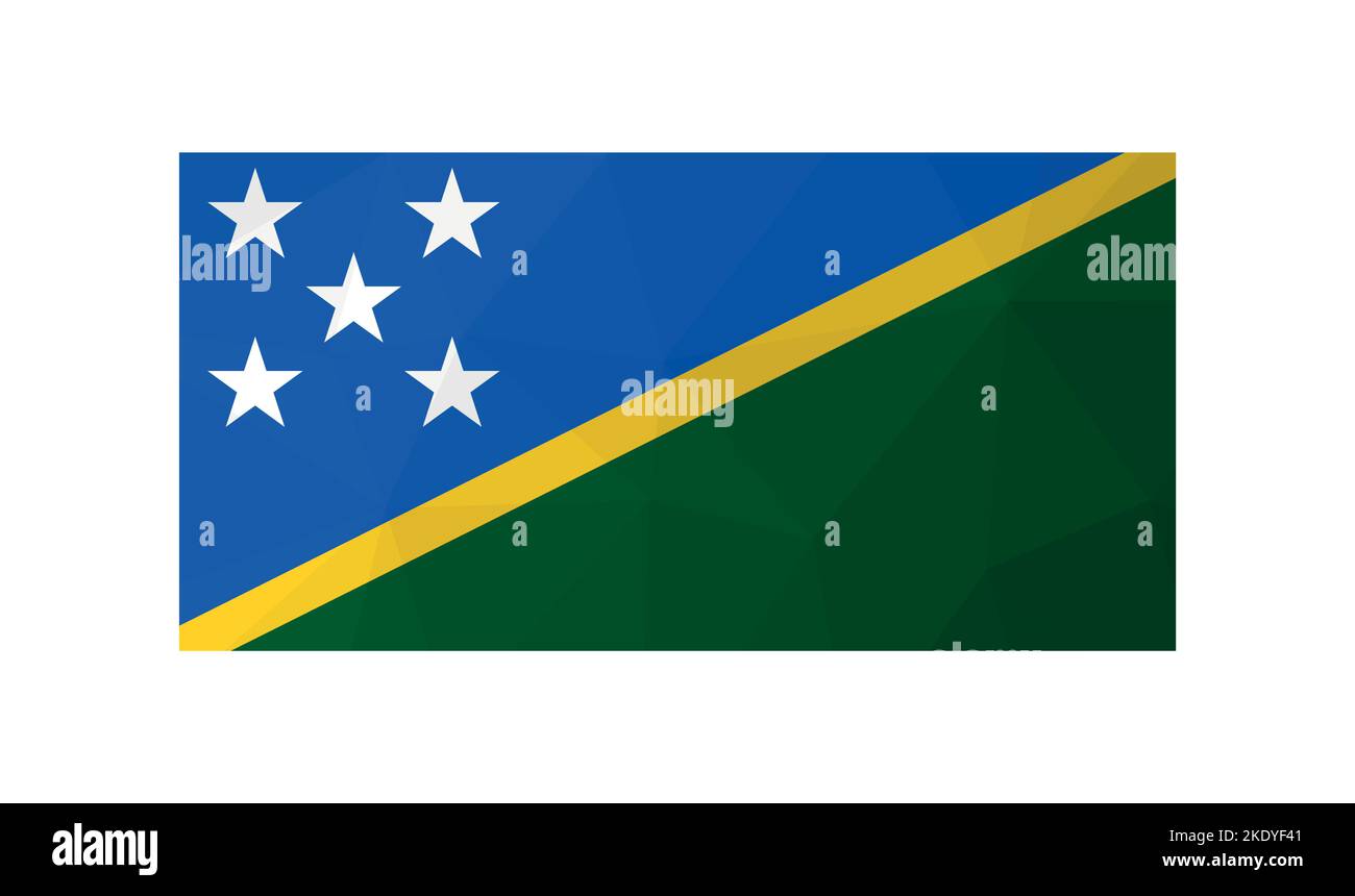Vector illustration. Official symbol of Solomon Islands. National flag ...