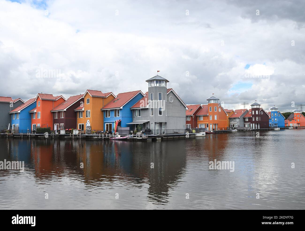 The colored houses in Reitdiephaven, Groningen Stock Photo - Alamy