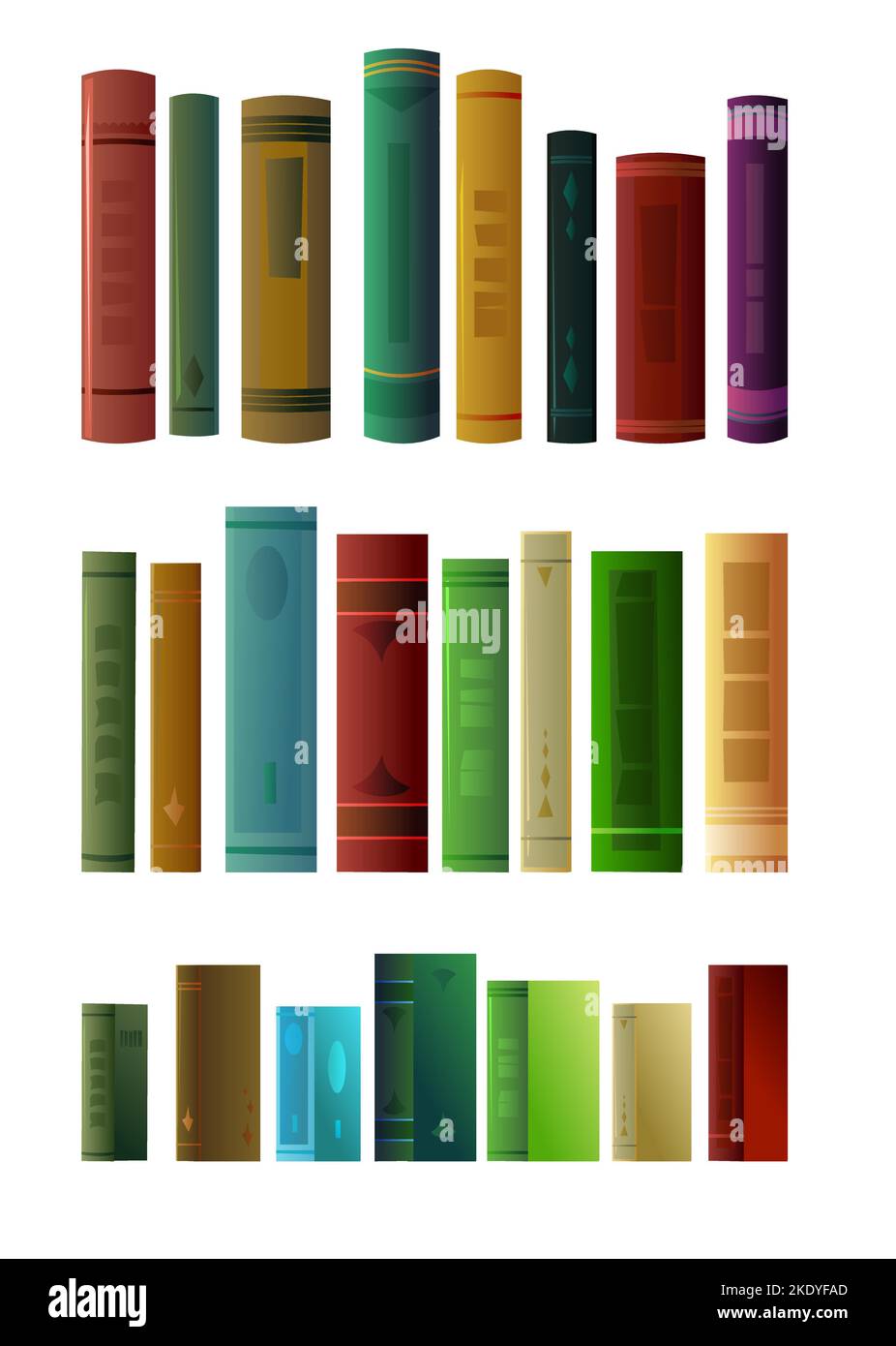 Set books objects. Great collection for reading. Library or bookstore ...