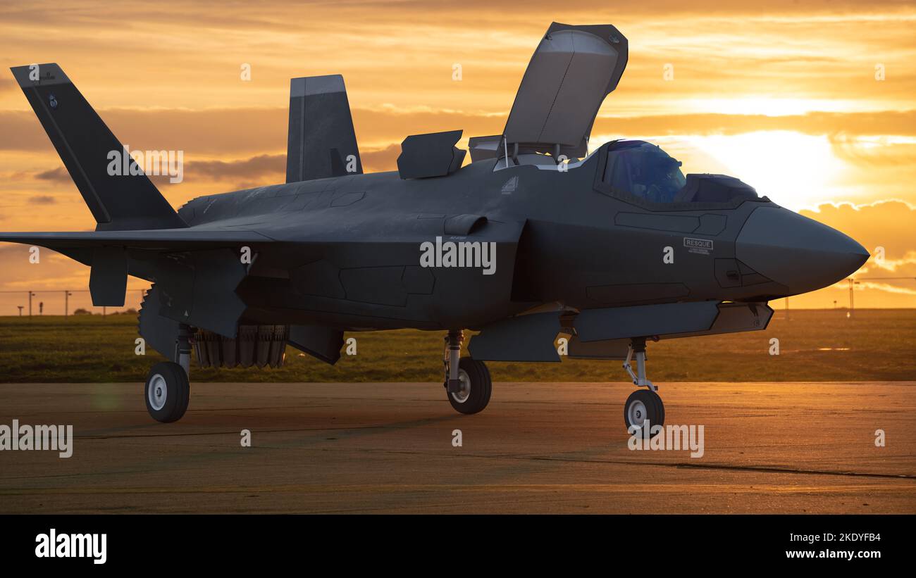 F-35 Modern fifth-generation combat aircraft-3D Illustration Stock ...