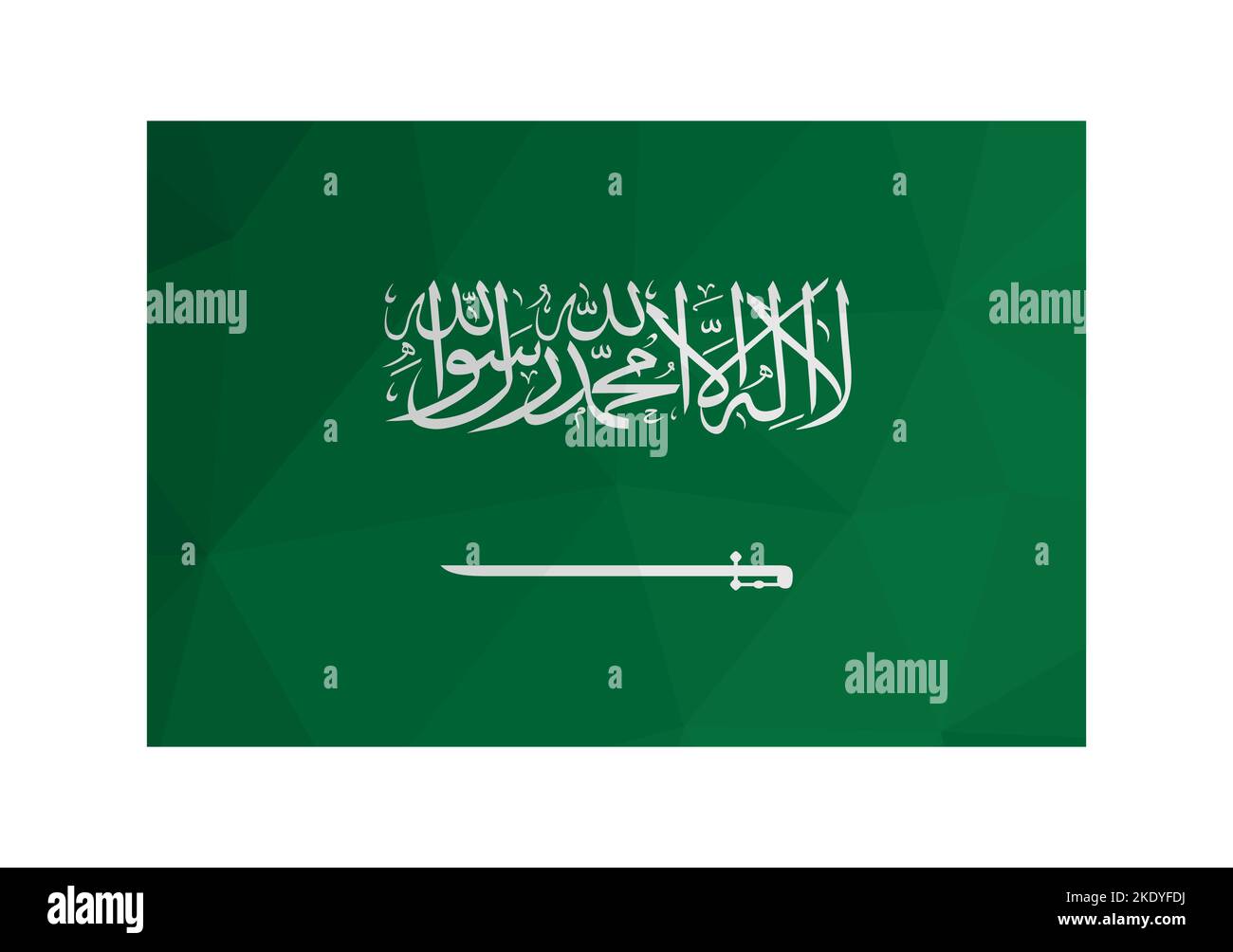 Vector illustration. Official ensign of Saudi Arabia. National flag ...