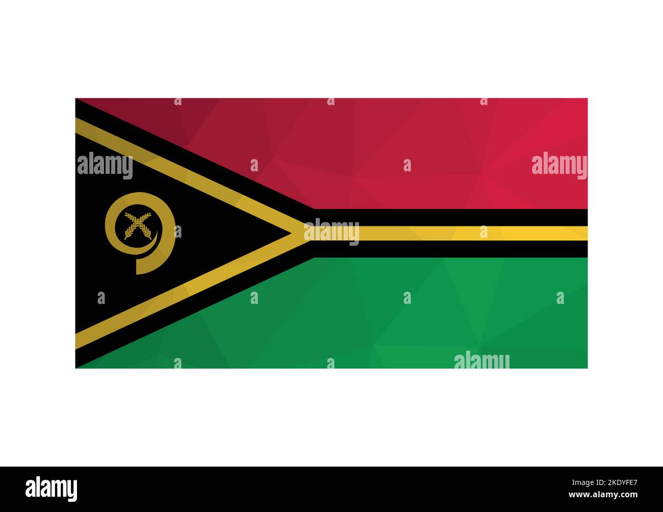 Vector illustration. Official ensign of Vanuatu. National flag in red ...