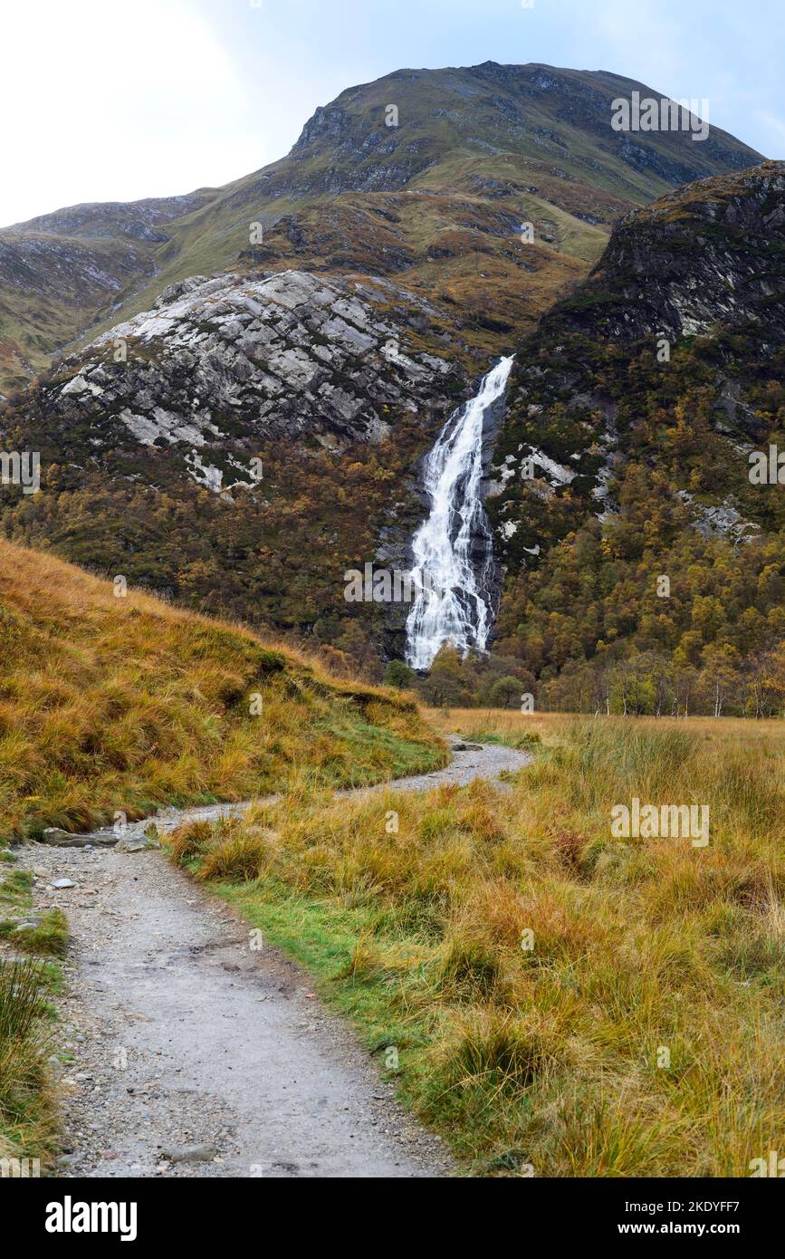 A footpath leading to the Upper Falls (Steall Waterfall) beyond Glen ...