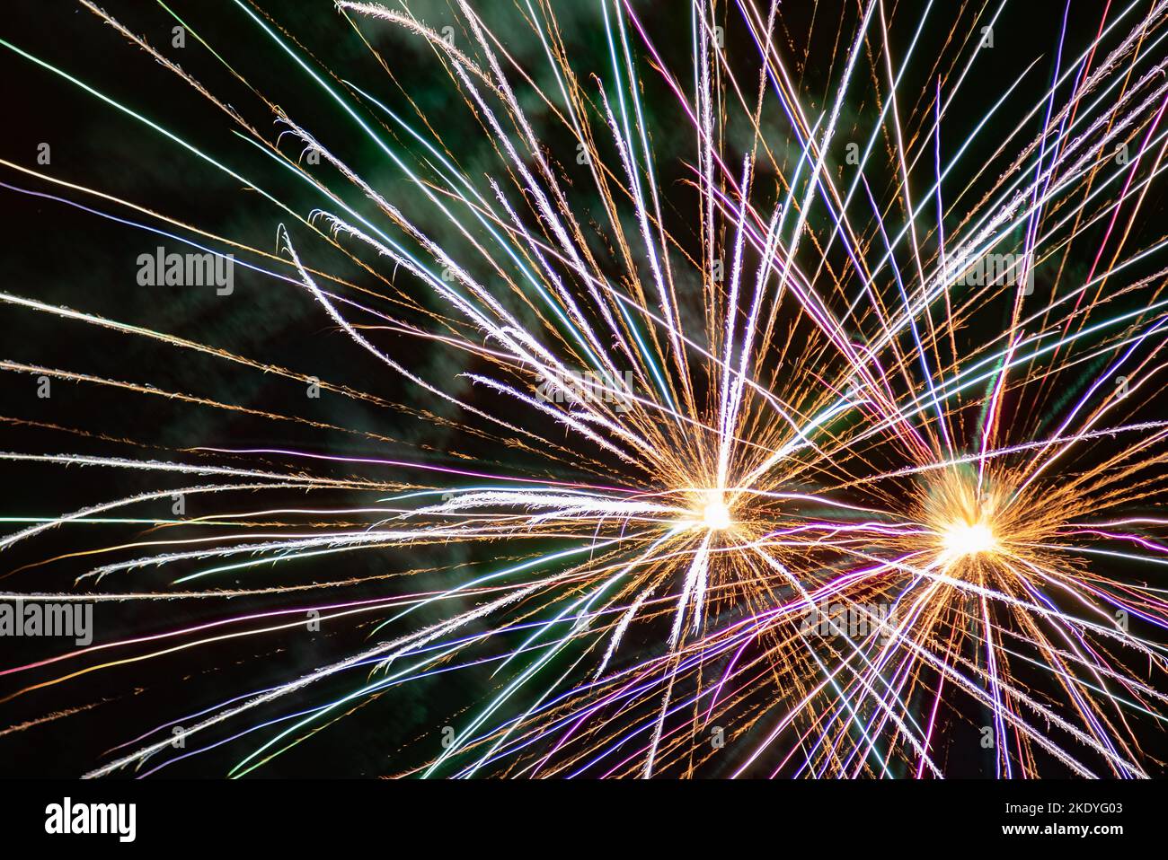 A closeup shot of exploding colorful fireworks for wallpapers Stock ...