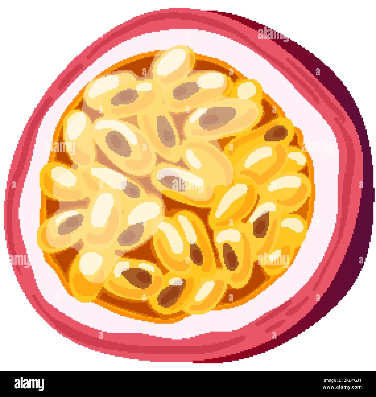 passion fruit cut cartoon vector illustration Stock Vector Image & Art ...