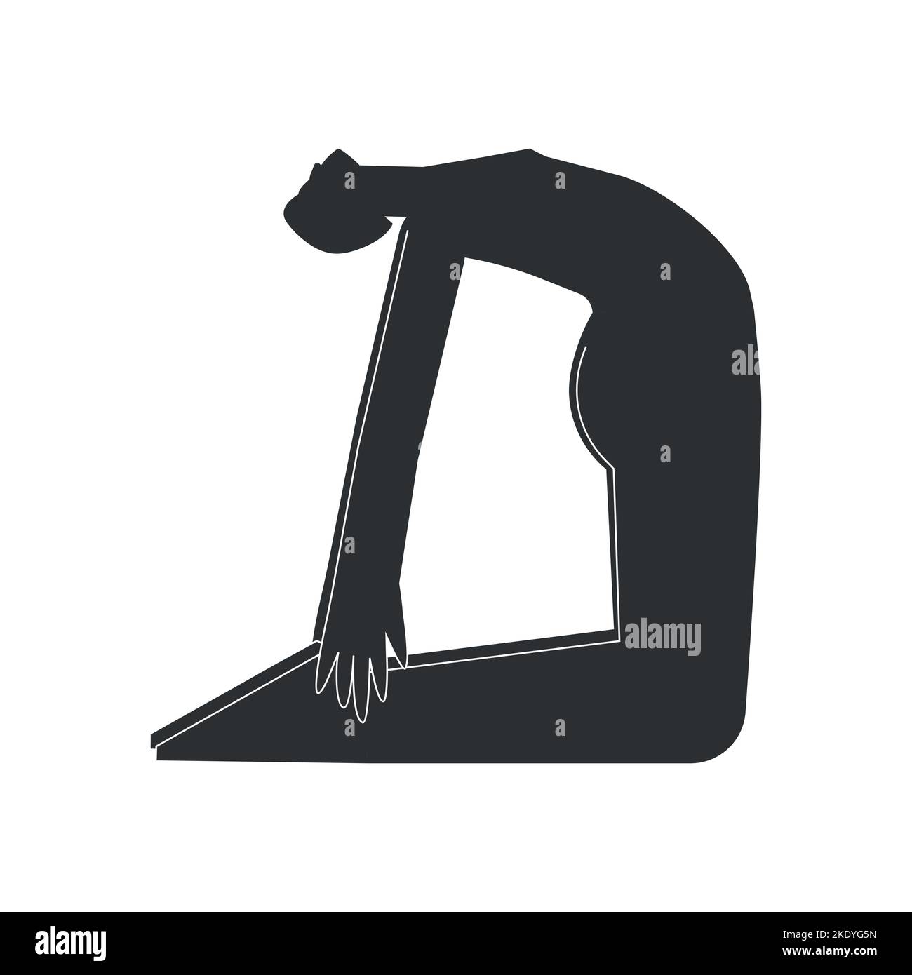 Vector isolated illustration with flat black silhouette of female ...