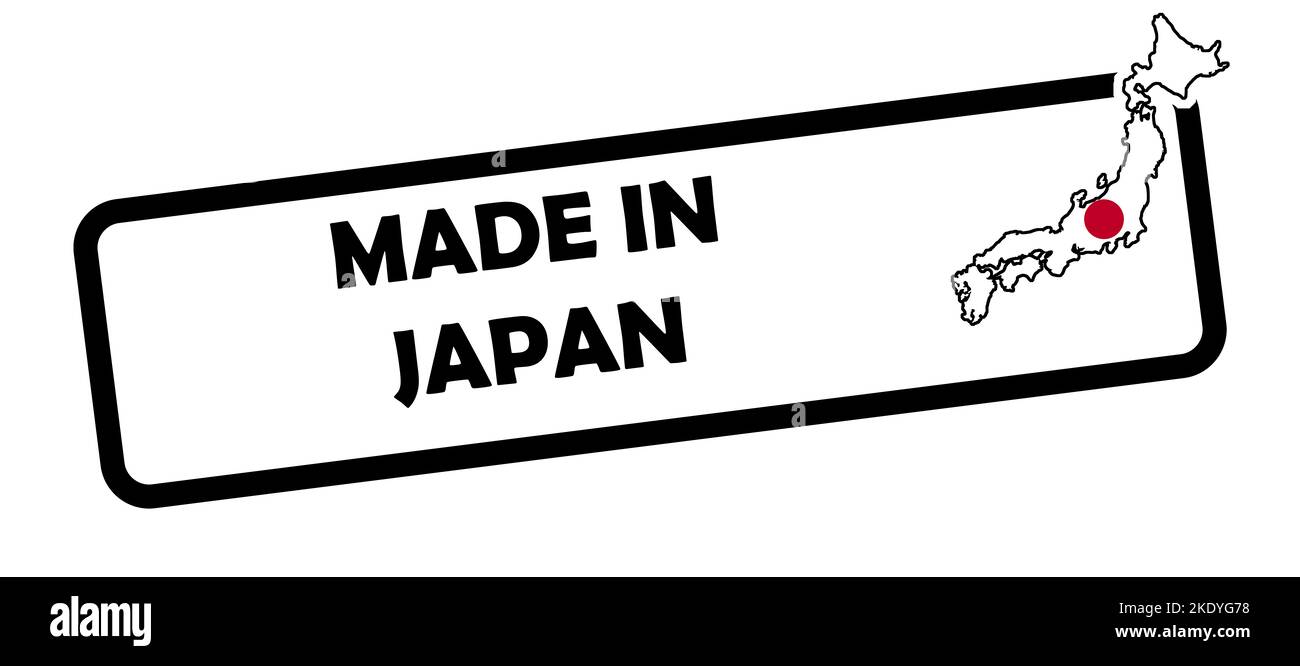 A digital illustration of a "Made in Japan" sign with the country and ...