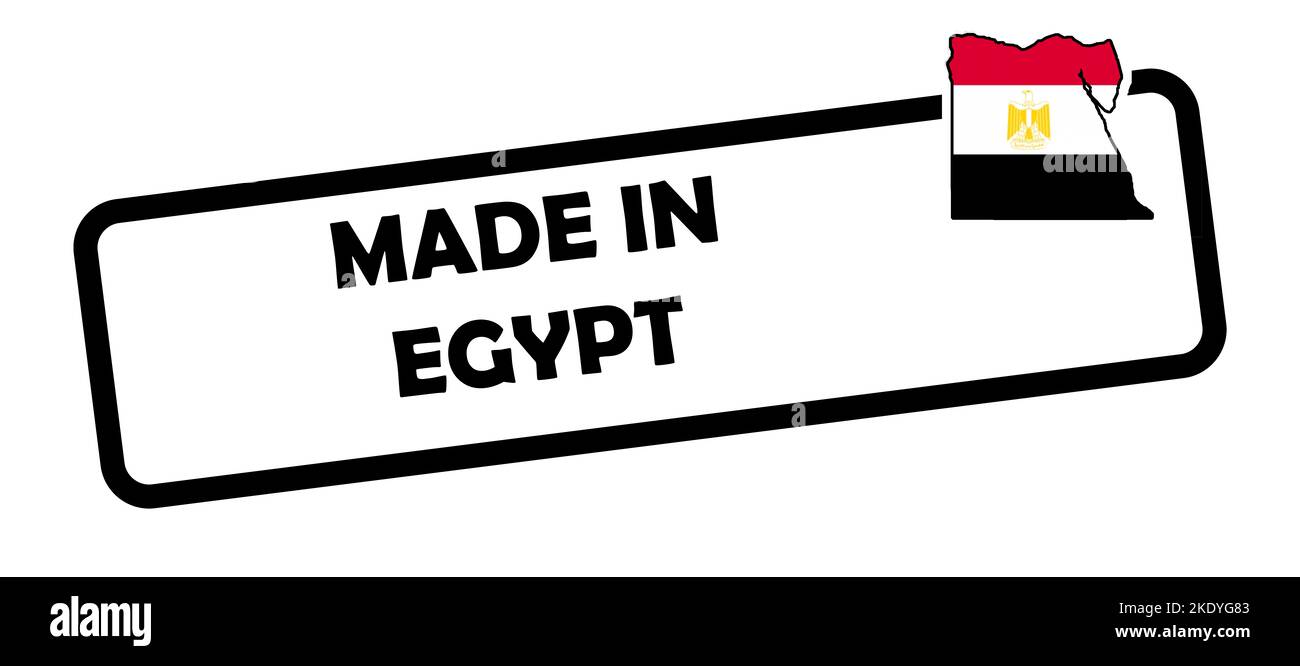 A digital illustration of a "Made in Egypt" sign with the country and ...