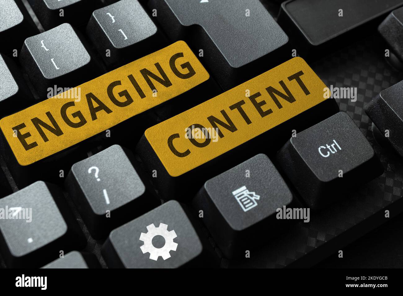 Text caption presenting Engaging Content, Business overview provides ...