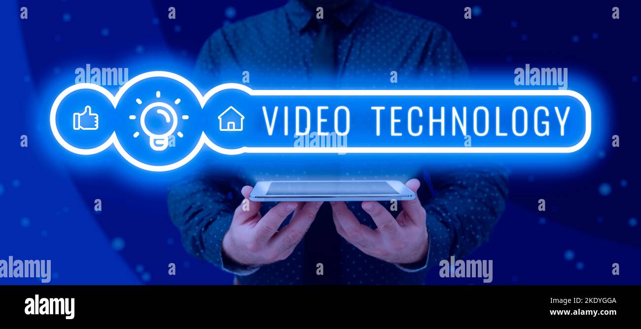 Sign displaying Video Technology, Business concept recording and ...