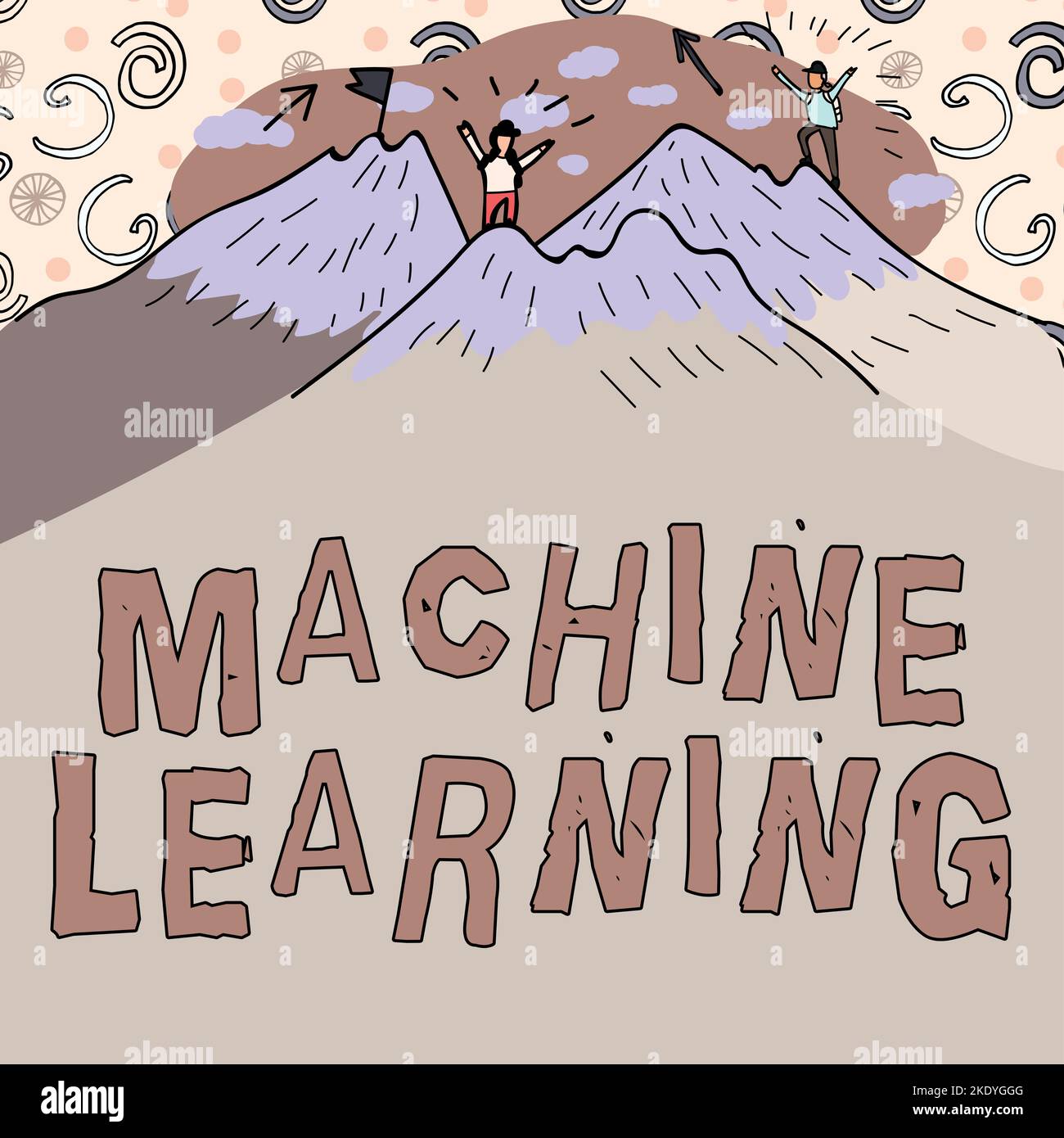 Handwriting text Machine Learning, Internet Concept the concept that a ...