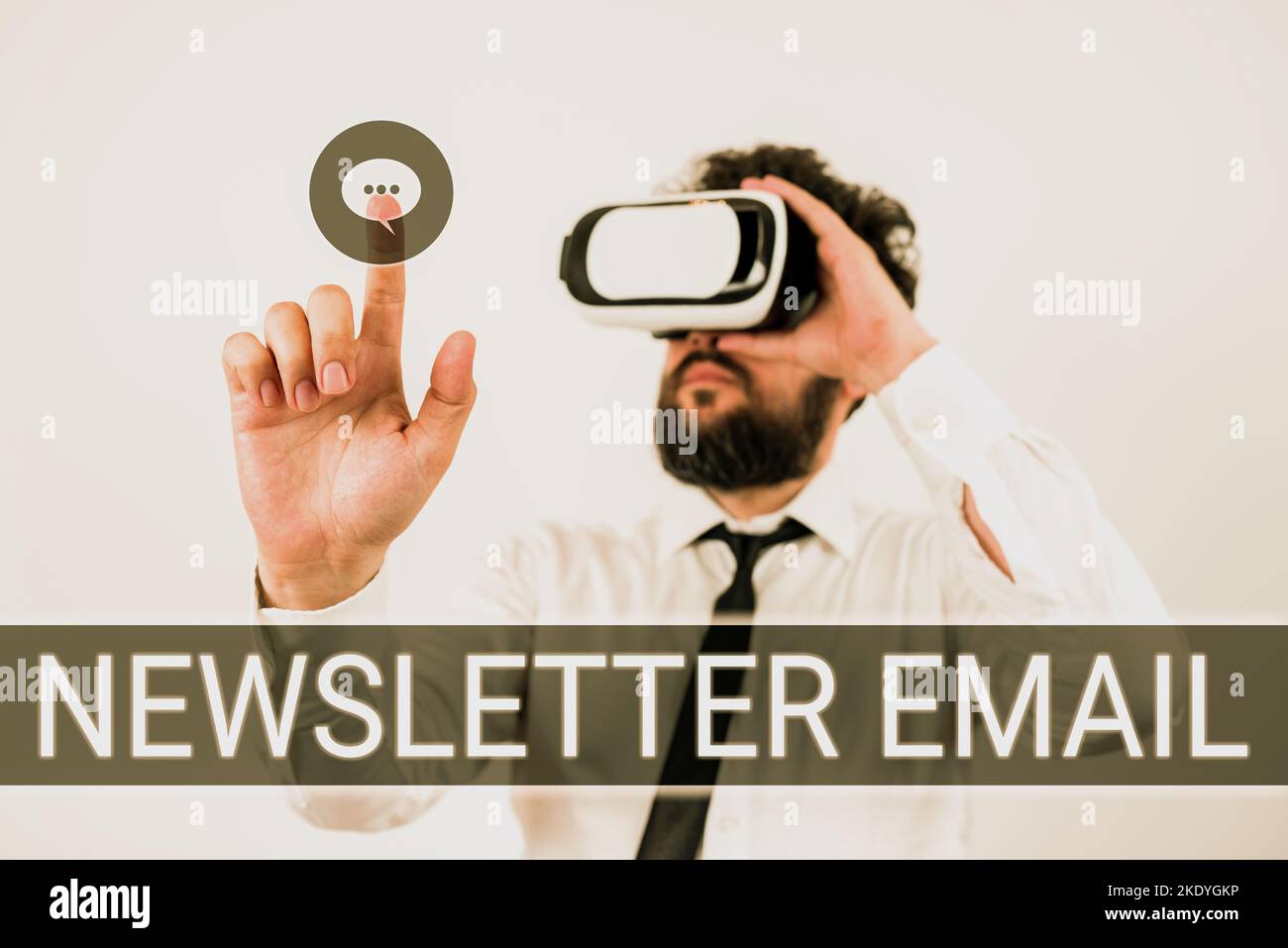 Hand writing sign Newsletter Email, Business overview email sent to ...