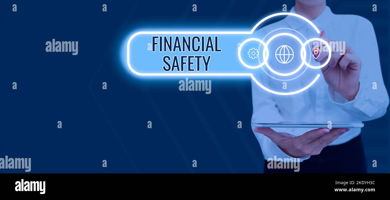 Text caption presenting Financial Safety, Business idea enough money ...