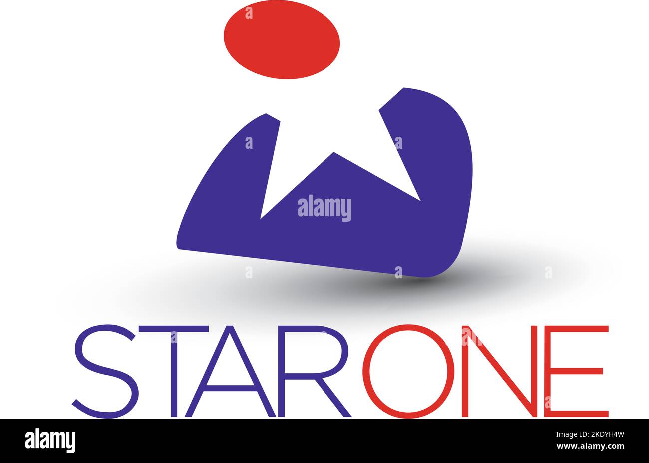 A digital illustration of an abstract star one brand company logo ...