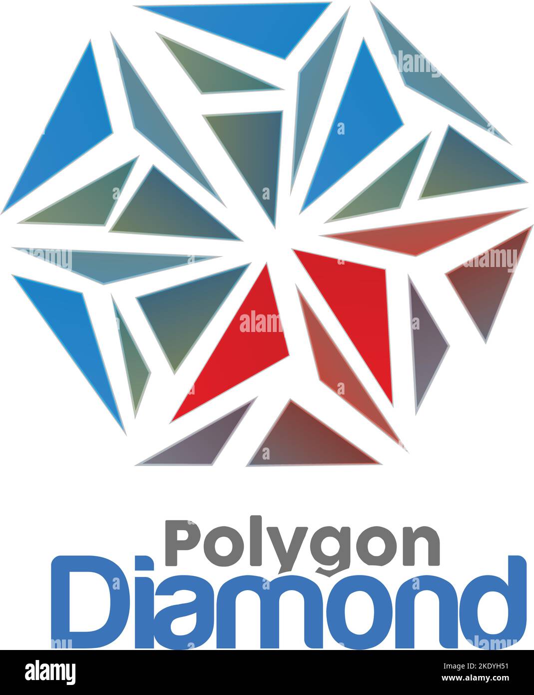 A digital illustration of an abstract polygon brand company logo on a ...