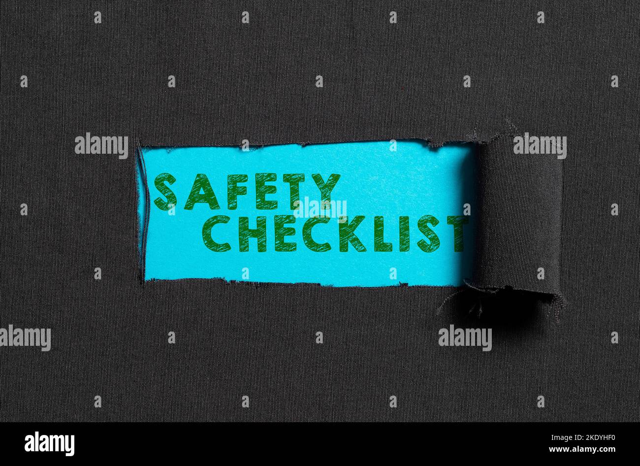 Sign displaying Safety Checklist, Word for list of items you need to ...