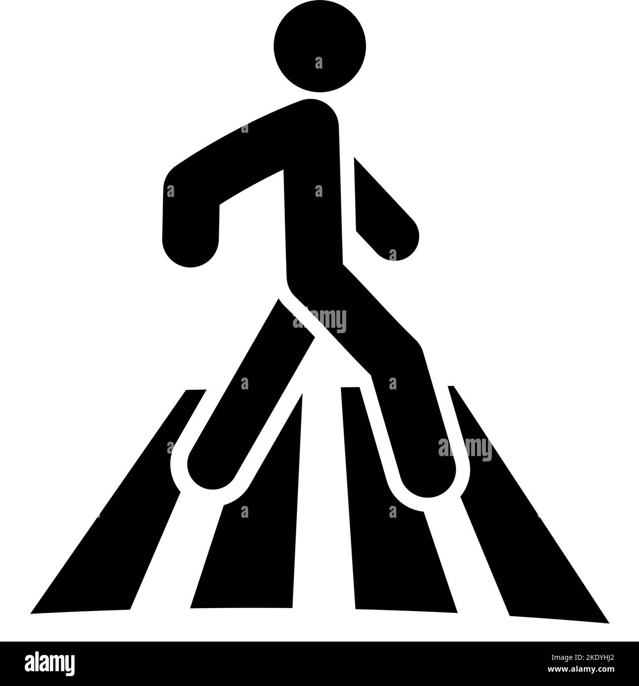 A Digital Illustration Of A Pedestrian Crossing Sign Isolated On A White Background Stock Vector