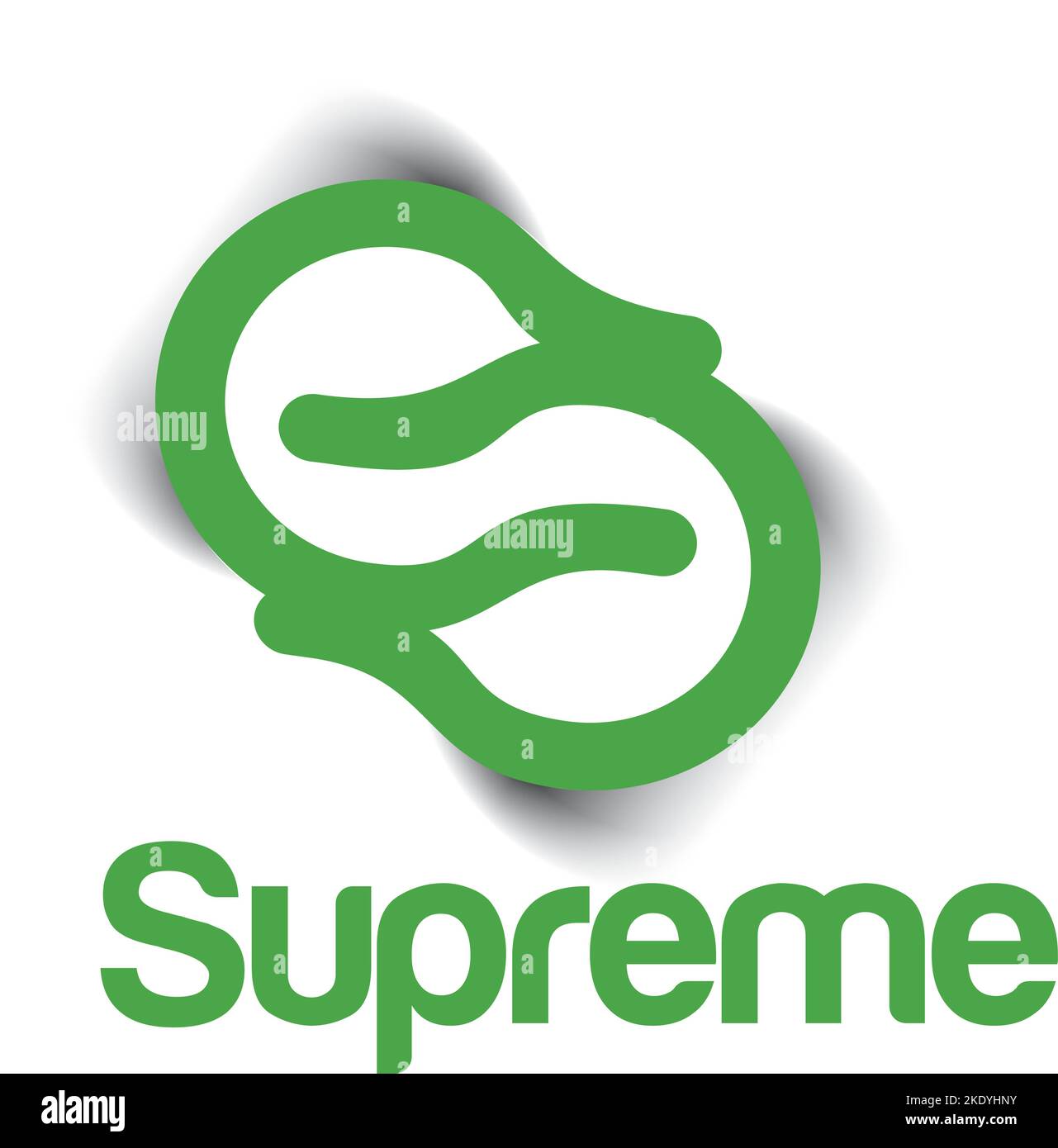 A digital illustration of a green supreme sign with the letter S for ...