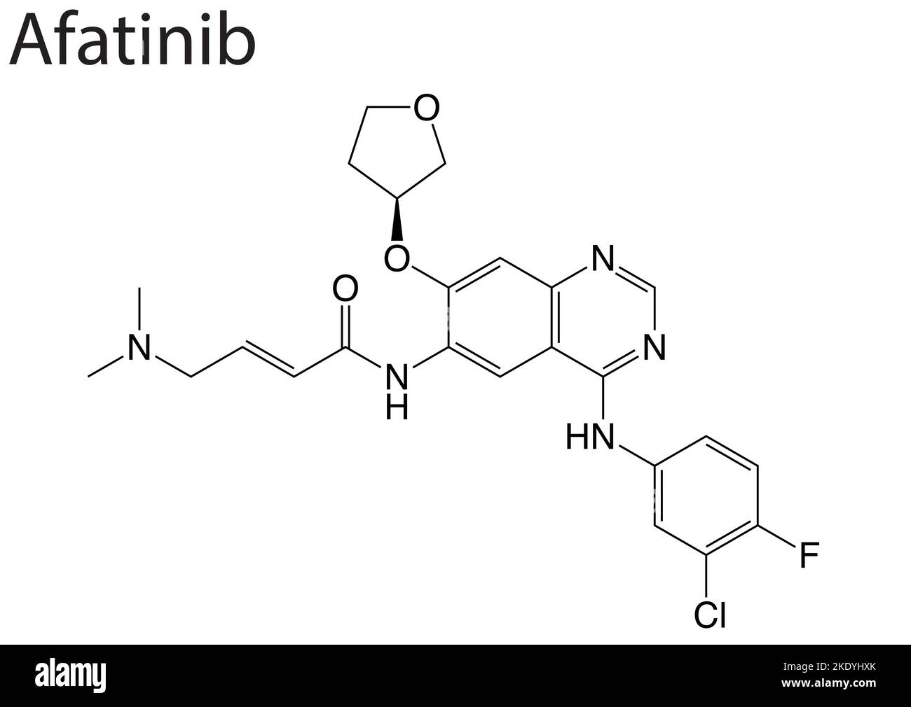 A chemical structure of an anticancer drug "Afatinib Stock Vector Image ...