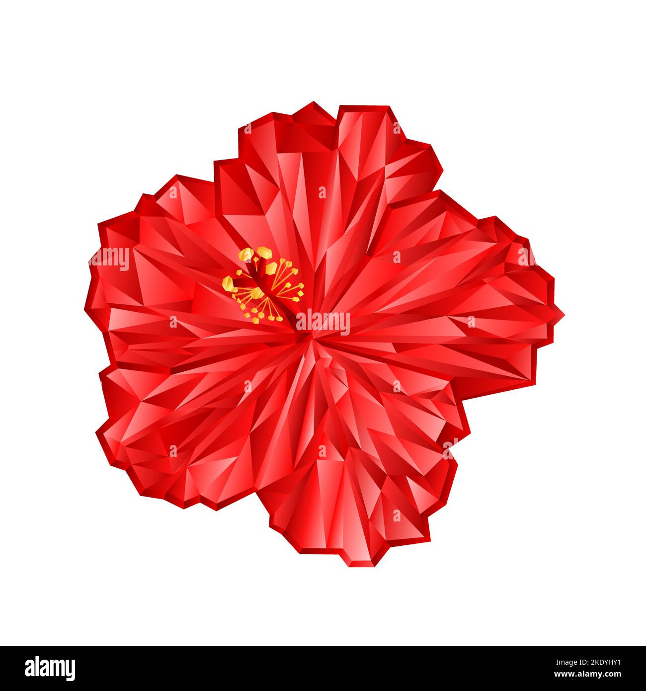 Hibiscus pink flower polygons vector Stock Vector Image & Art - Alamy