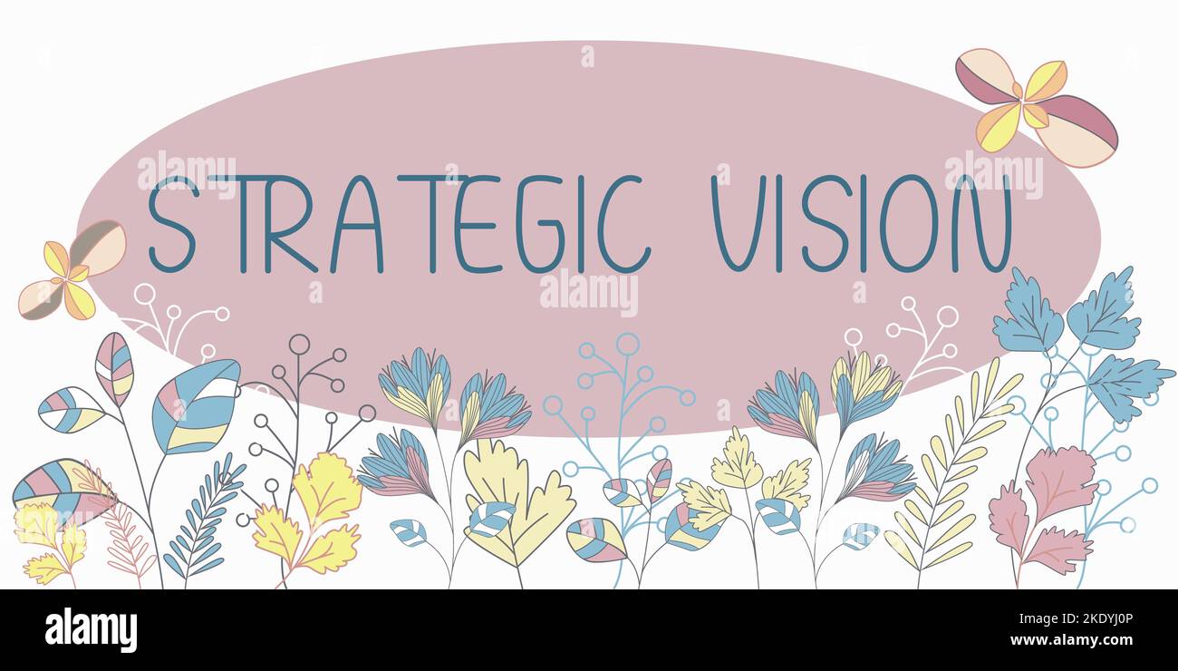 Text sign showing Strategic Vision, Business showcase clarifies the ...