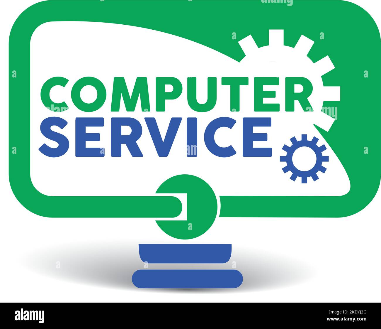 A digital illustration of a computer service brand company logo symbol ...