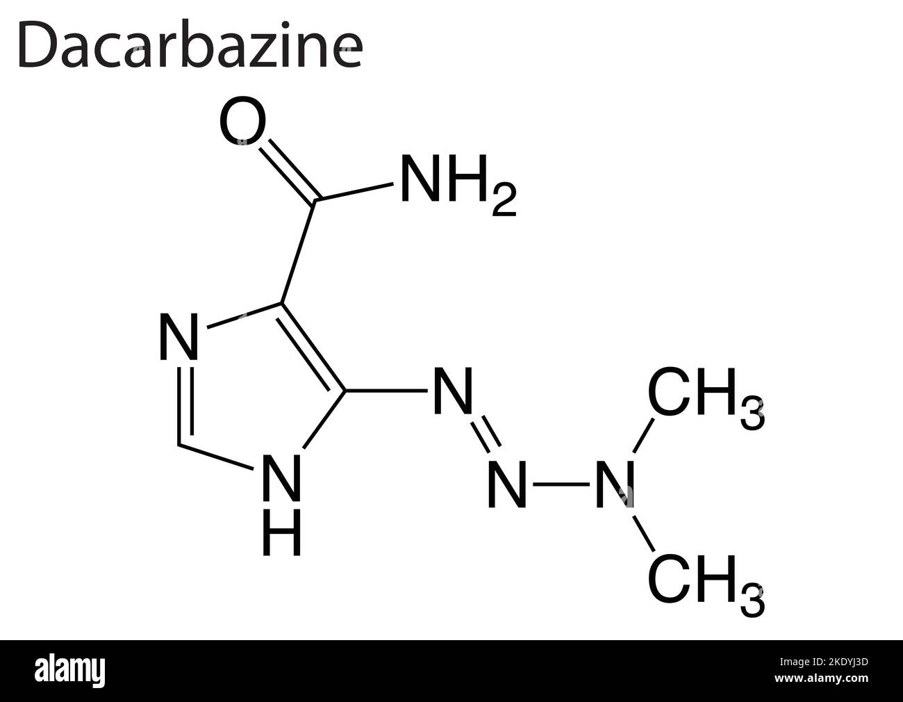 A chemical structure of an anticancer drug "Dacarbazine Stock Vector Image & Art - Alamy
