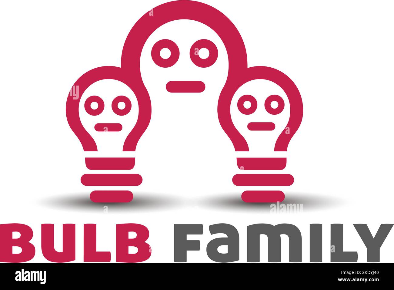 A digital illustration of a bulb family sign for brand company logos ...