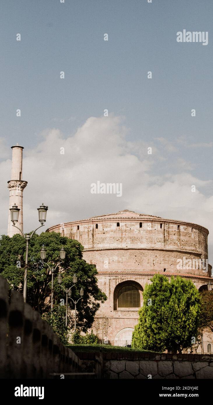 The Rotonda Historical landmark in Thessaloniki, Greece under blue sky ...