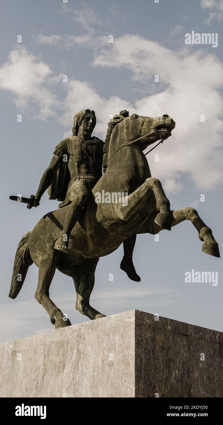 The Sculpture statue of Alexander the Great in Thessaloniki, Greece ...