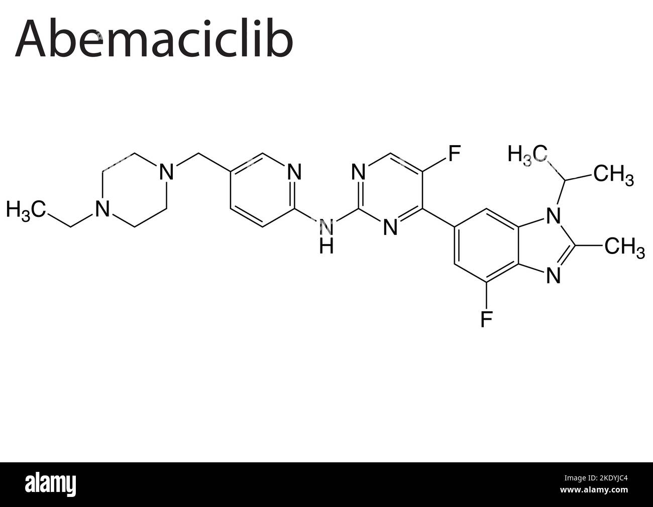 A chemical structure of an anticancer drug "Abemaciclib Stock Vector ...