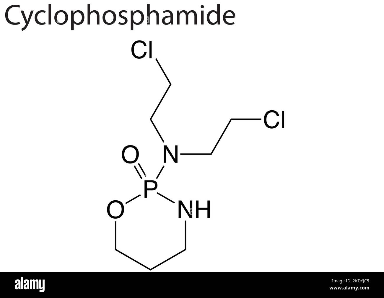 A chemical structure of an anticancer drug "Cyclophosphamide Stock ...