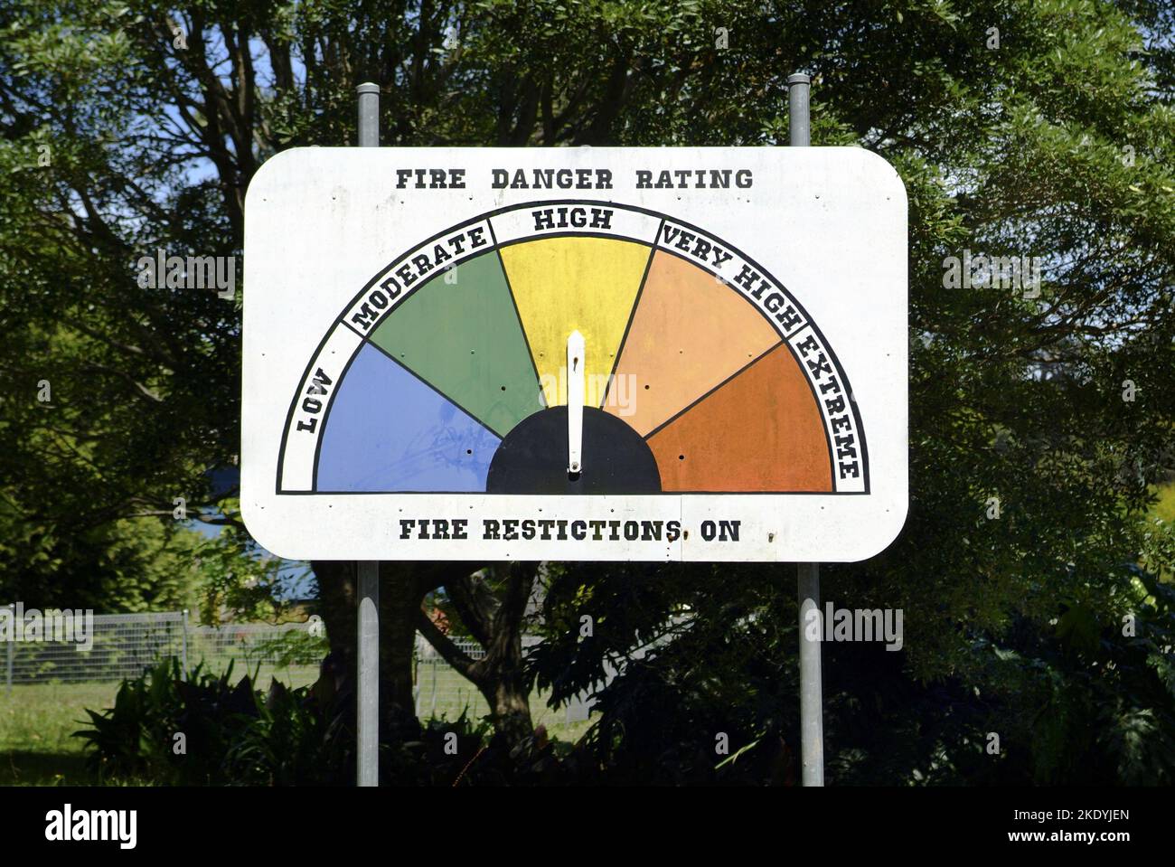 Sign with fire danger rating used in New Zealand and Australia Stock ...