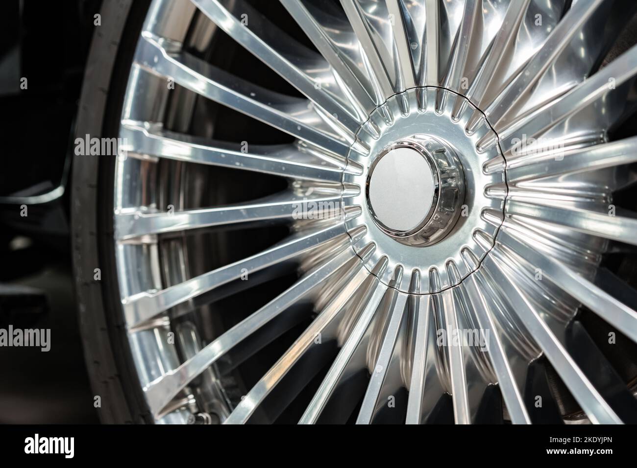Close up view of a wheel of luxury car Stock Photo - Alamy