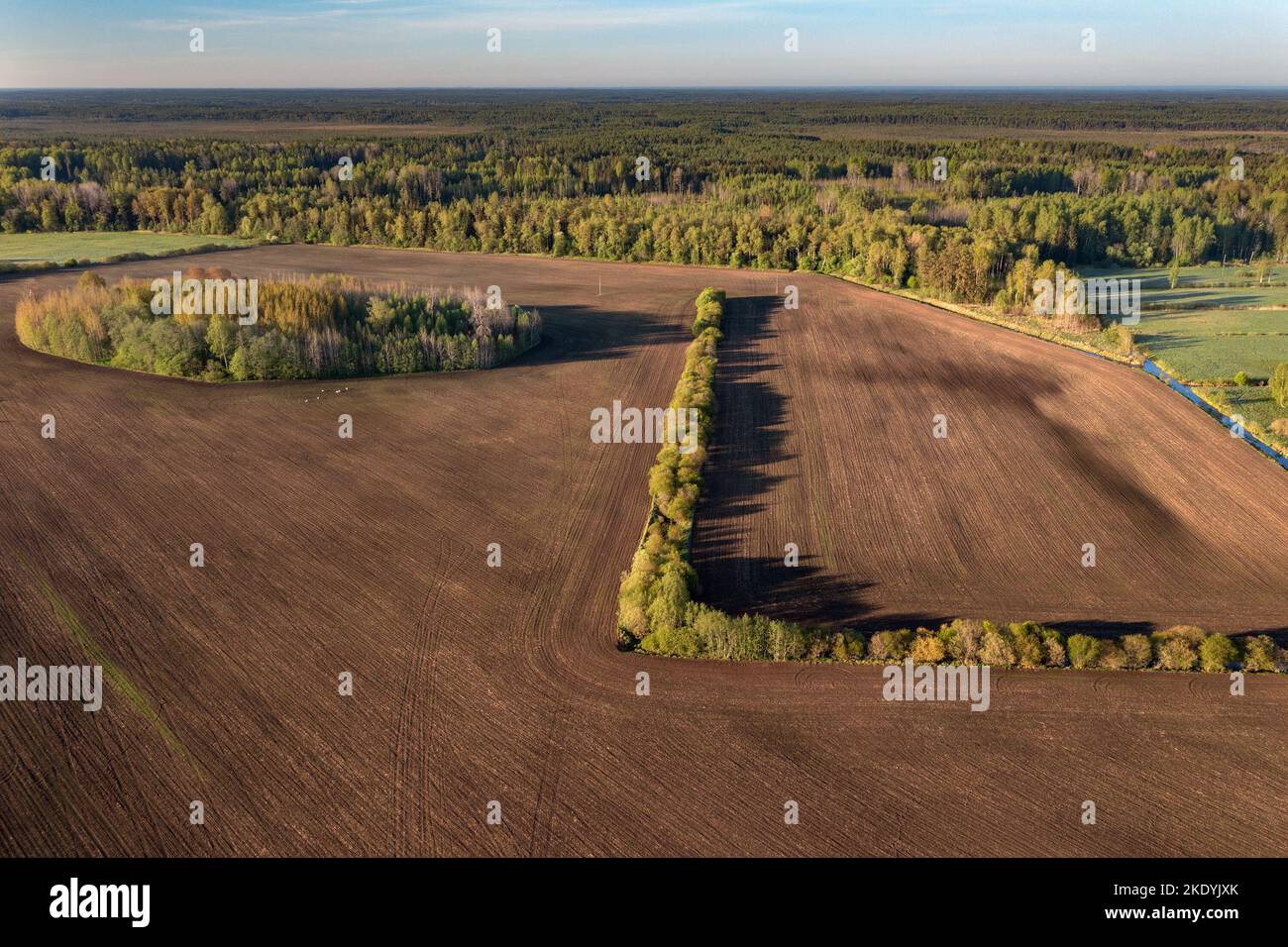 Spring morning landscape in countryside of northern Latvia Stock Photo ...