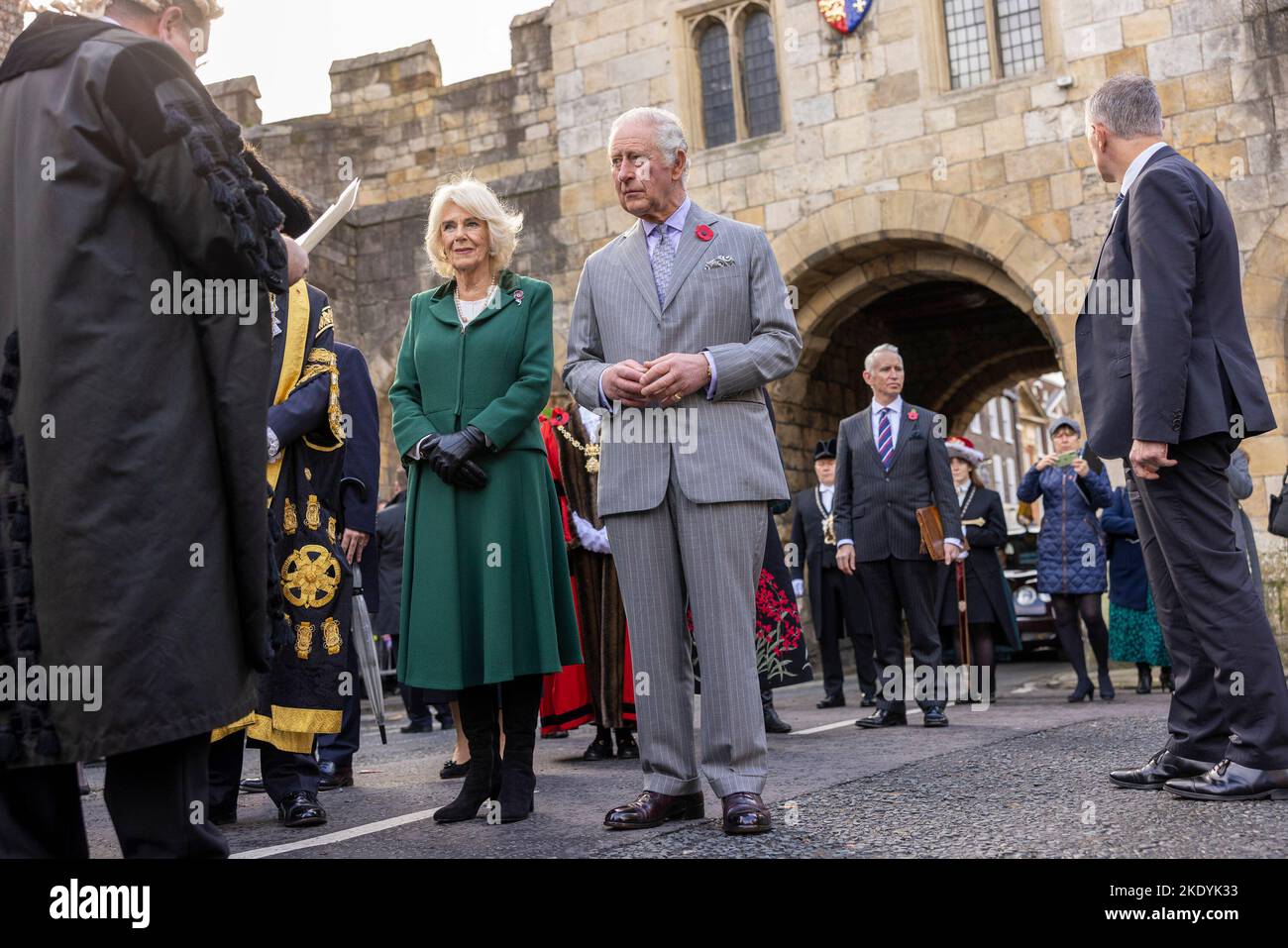King Charles III and the Queen Consort attend a ceremony at Micklegate ...