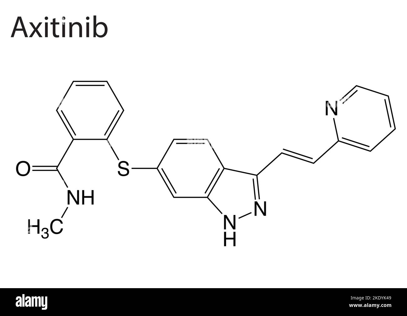 A chemical structure of an anticancer drug "Axitinib Stock Vector Image ...