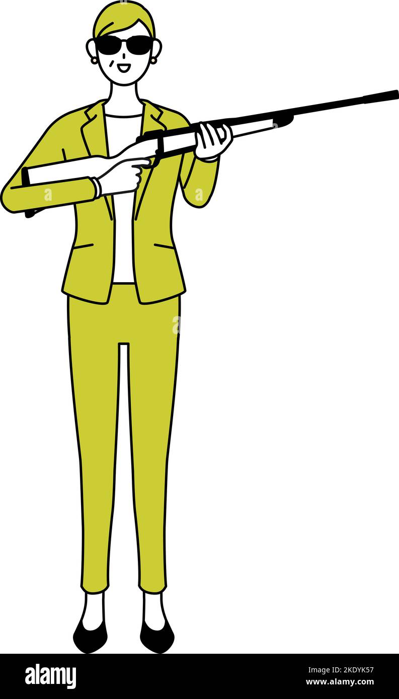 Simple line drawing illustration of a Senior woman in suit,female ...