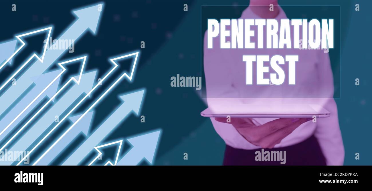 Text sign showing Penetration Test, Word Written on authorized ...
