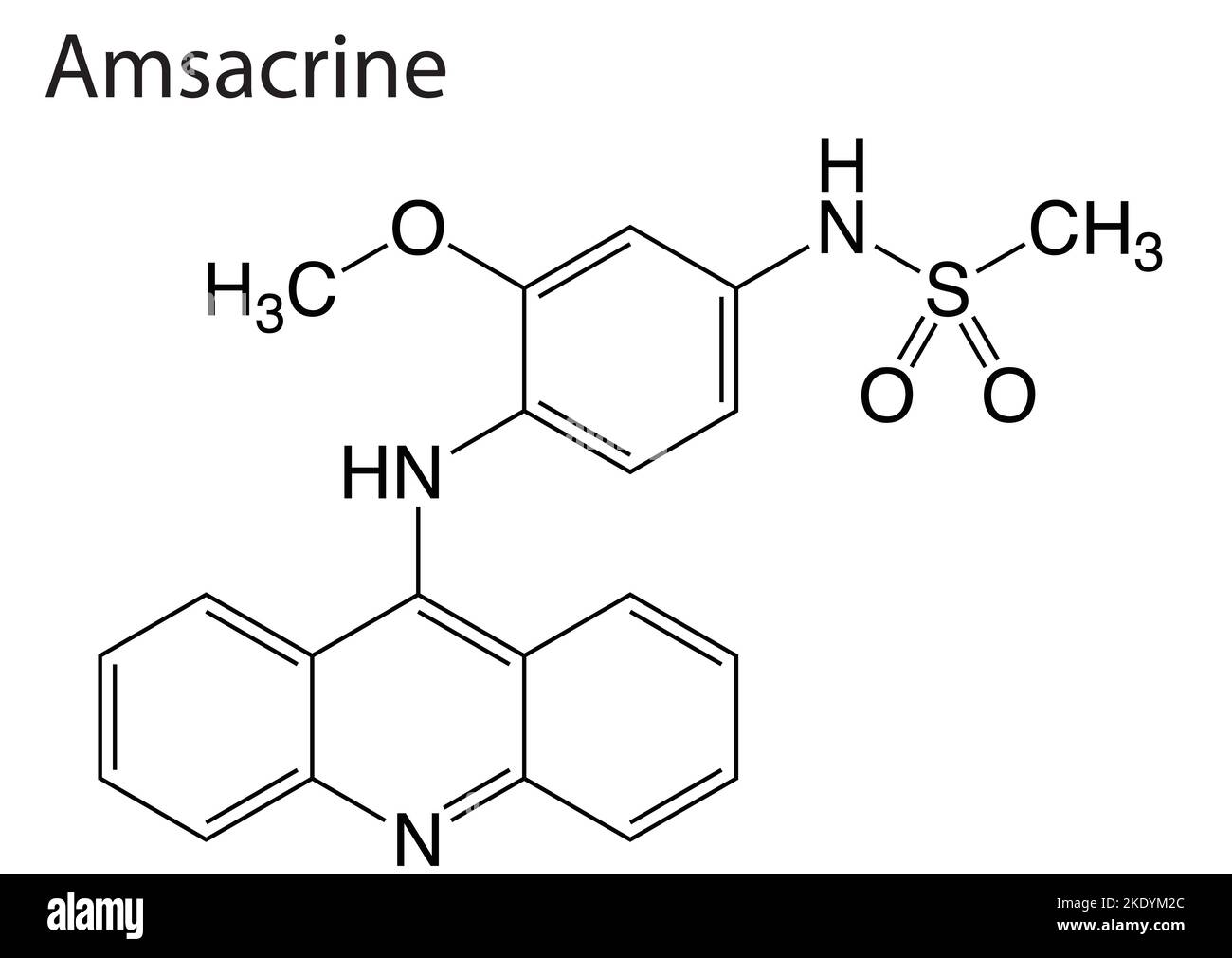 A chemical structure of an anticancer drug "Amsacrine Stock Vector ...