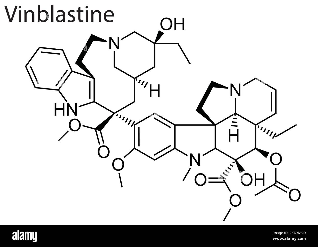 A chemical structure of an anticancer drug "Vinblastine Stock Vector ...